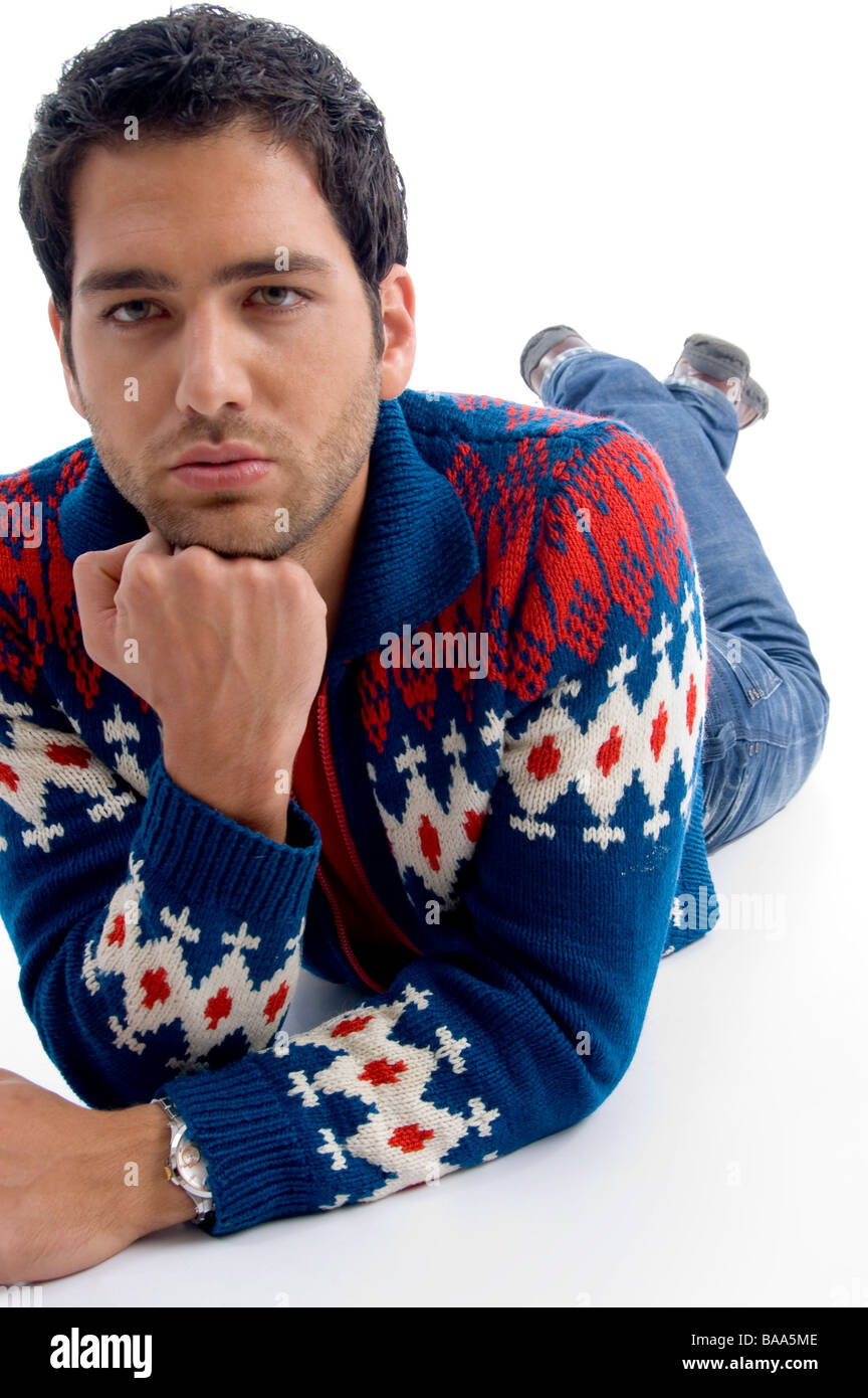 laying handsome young man Stock Photo - Alamy
