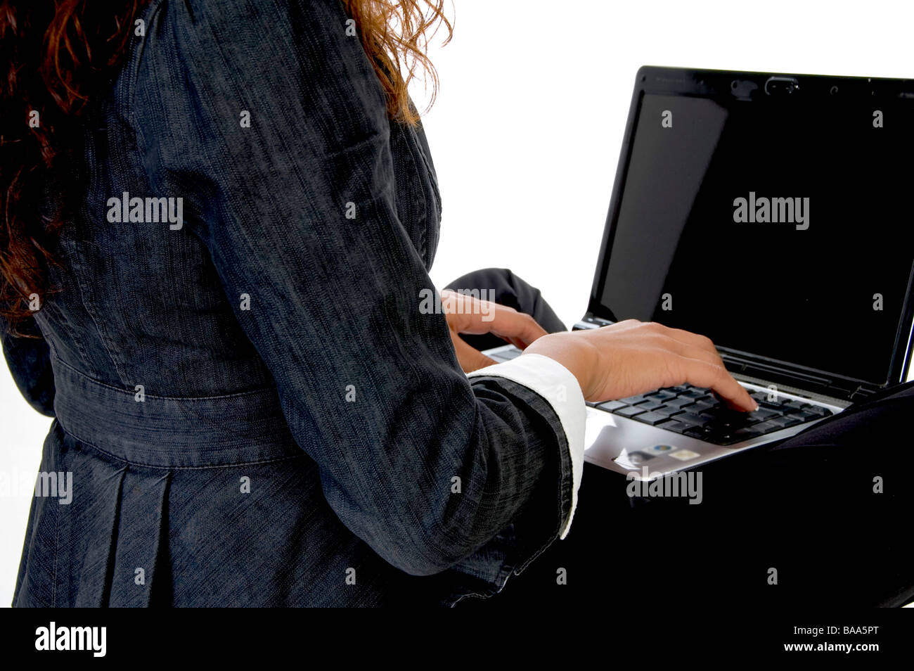 female with laptop Stock Photo - Alamy