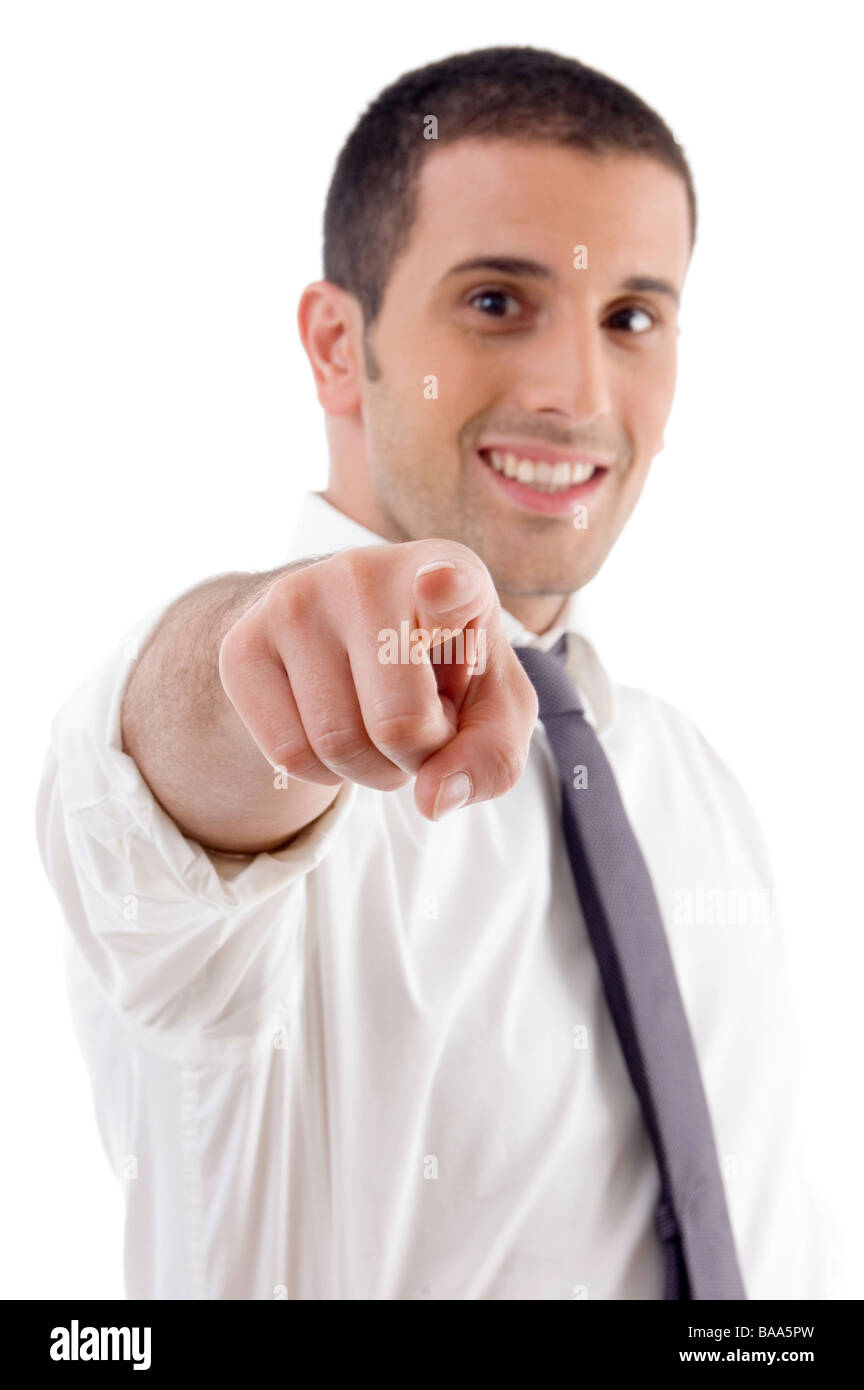 professional man indicating at camera Stock Photo - Alamy