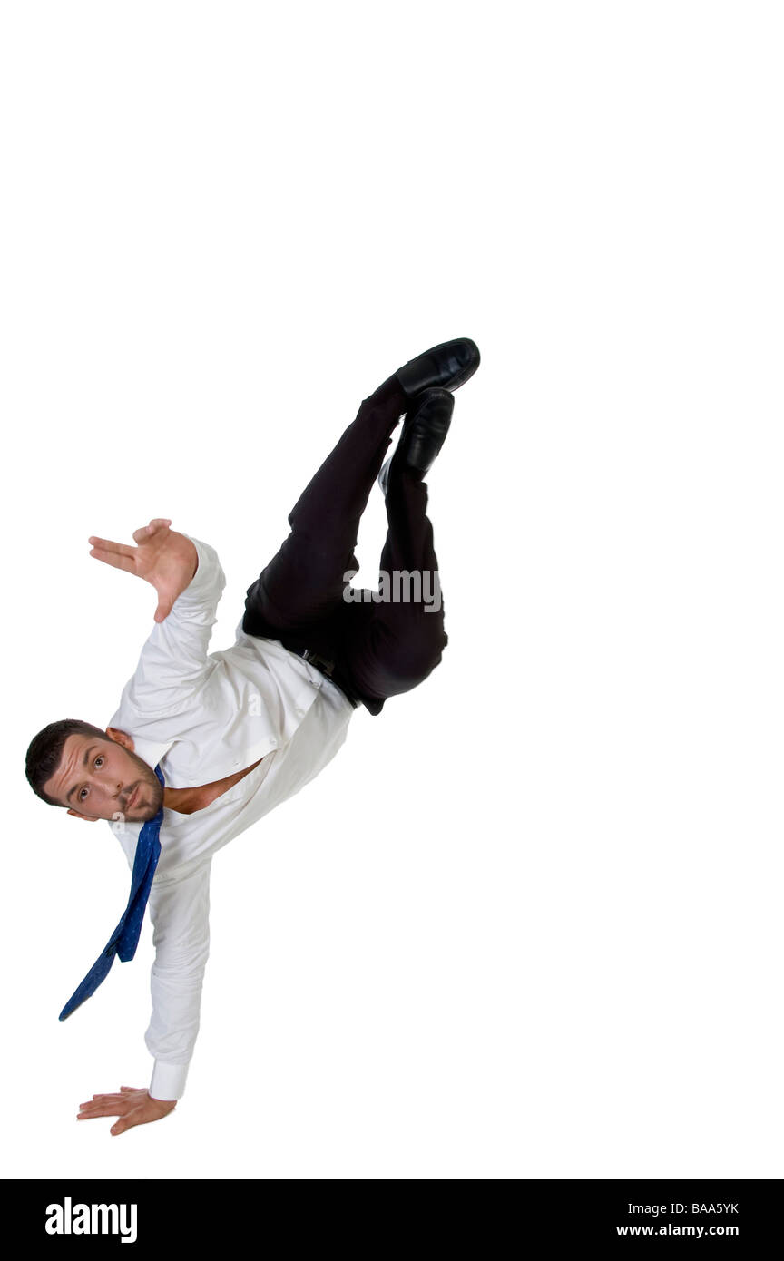 young man resting on one hand Stock Photo - Alamy