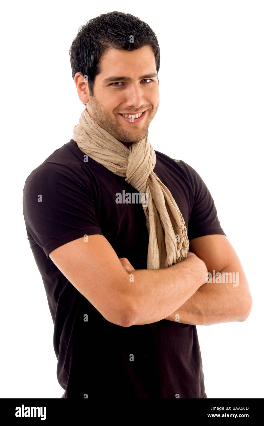 handsome male with folded hands Stock Photo - Alamy
