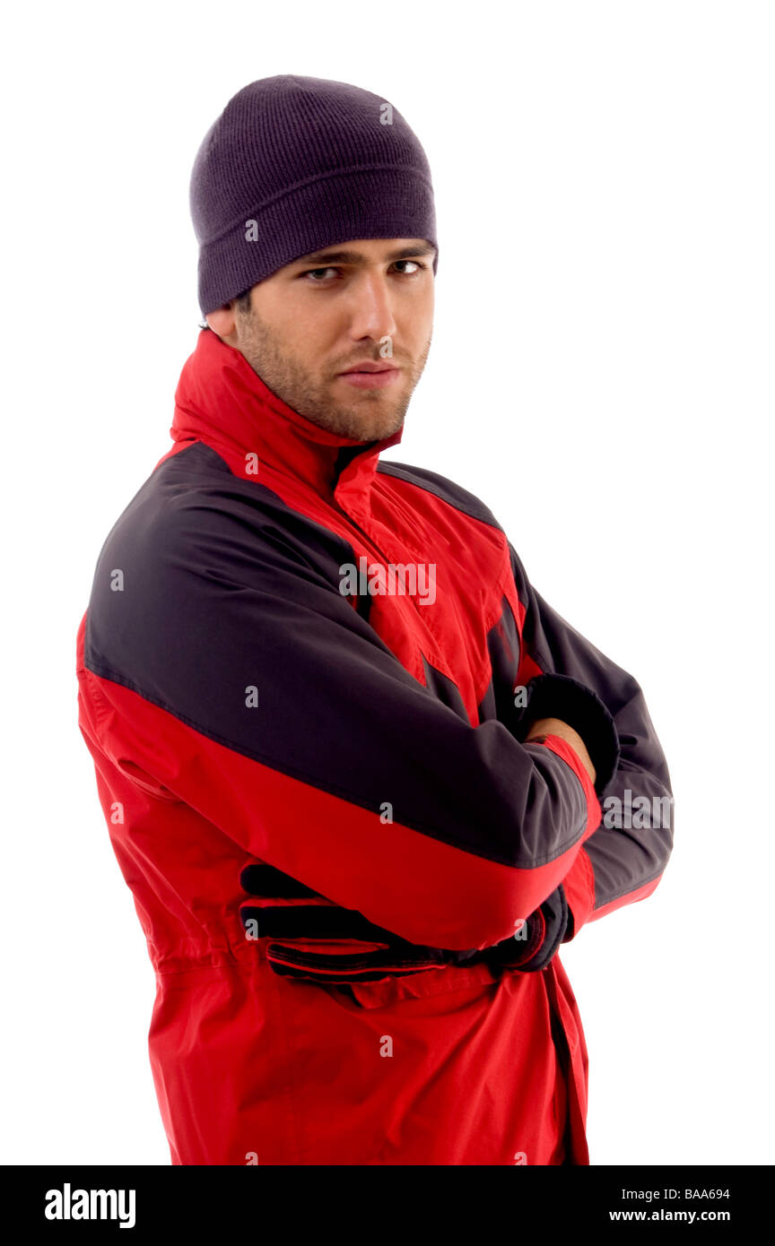 Person wearing red jacket hi-res stock photography and images - Alamy