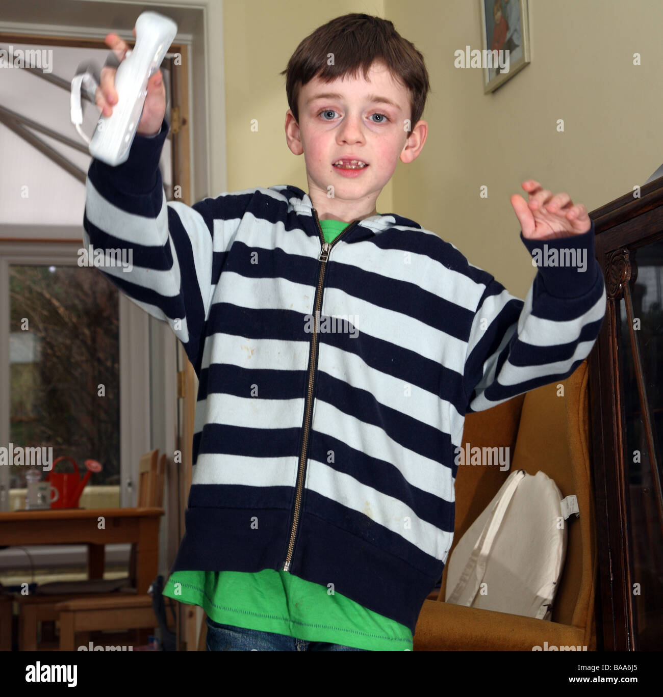 boy playing wii Stock Photo - Alamy