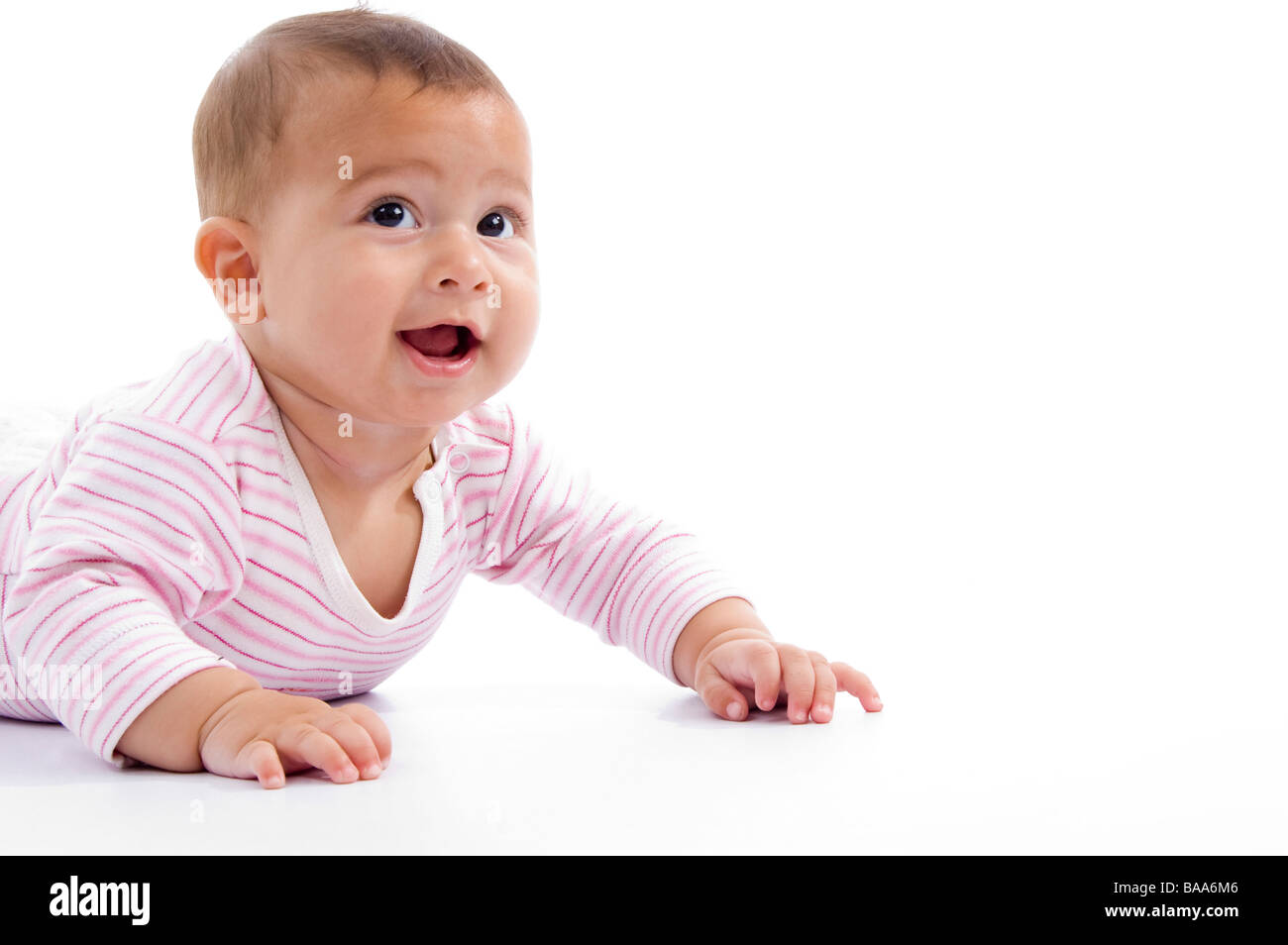 portrait of playing cute baby looking upward Stock Photo - Alamy