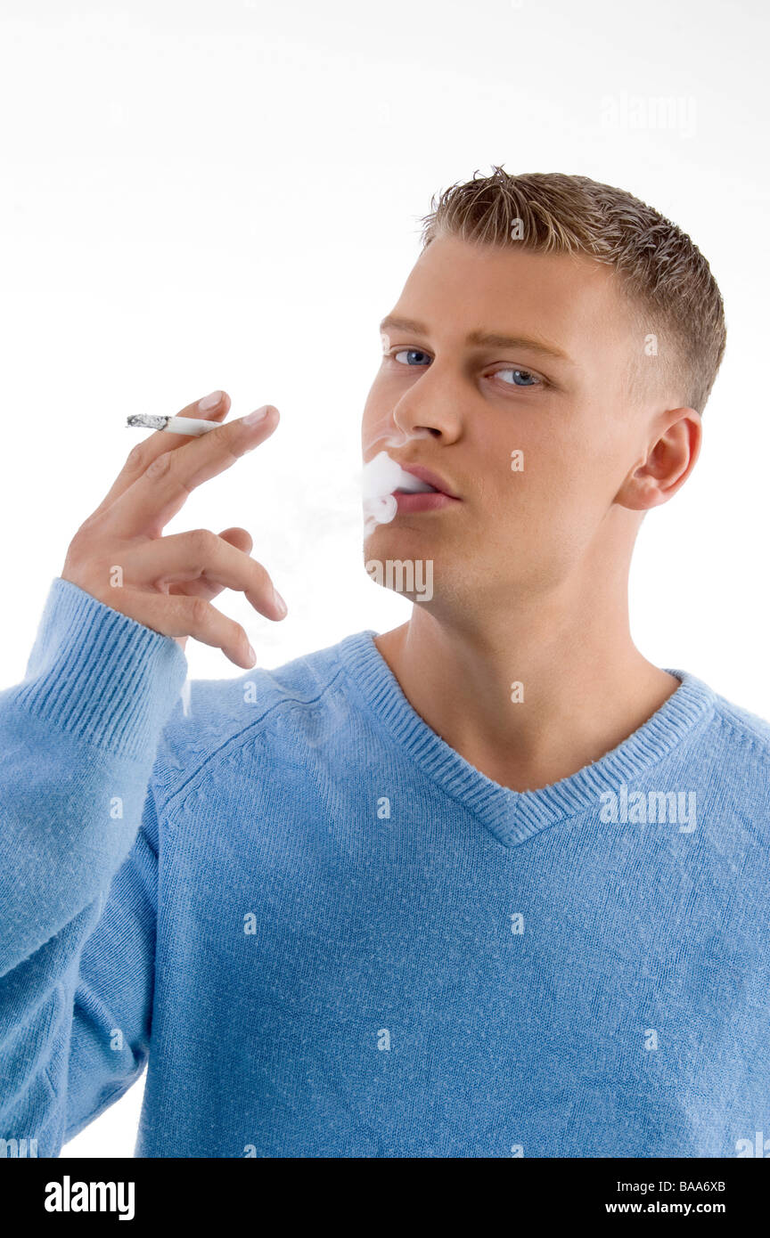 young man smoking Stock Photo - Alamy
