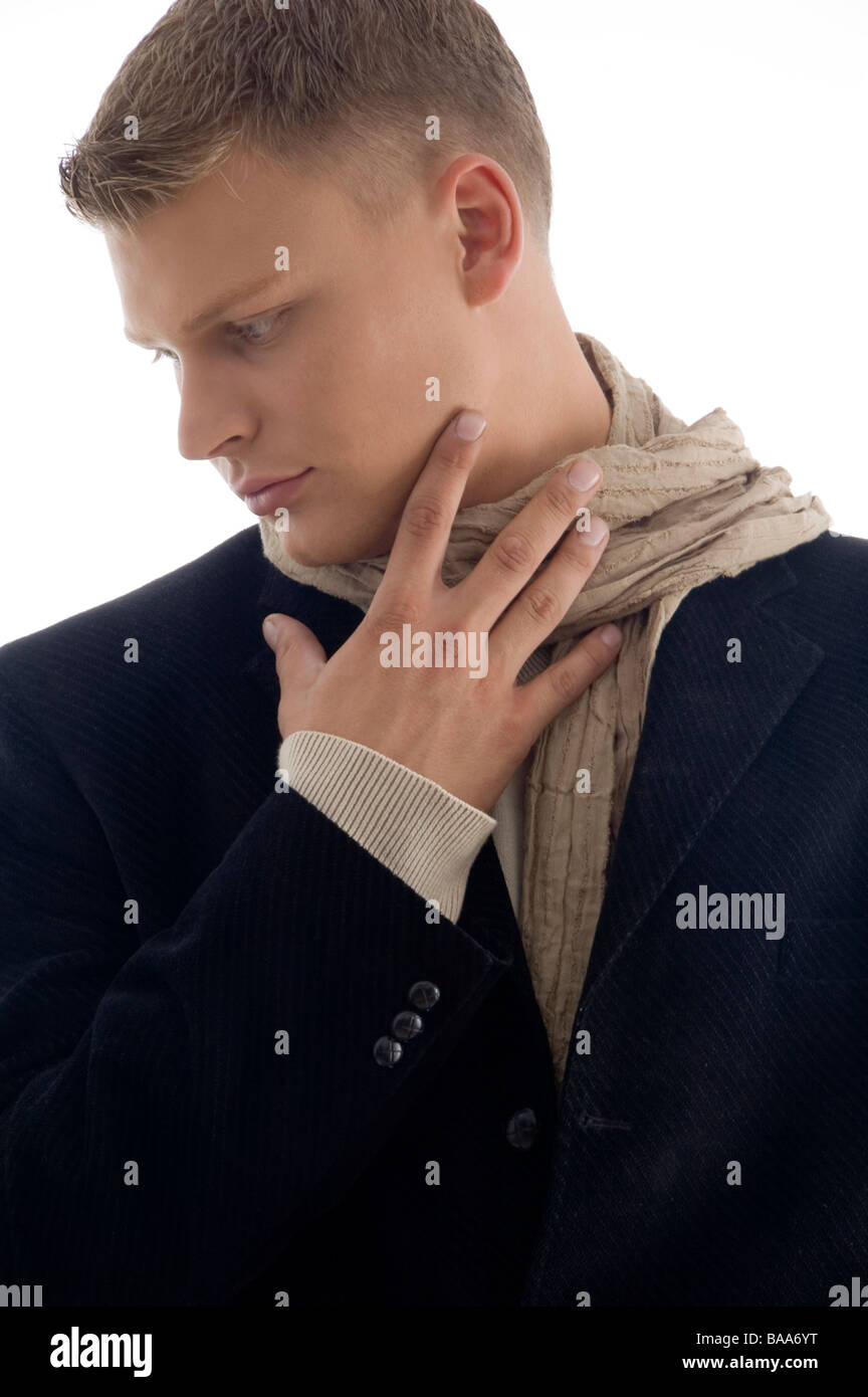 thinking male looking downward Stock Photo - Alamy