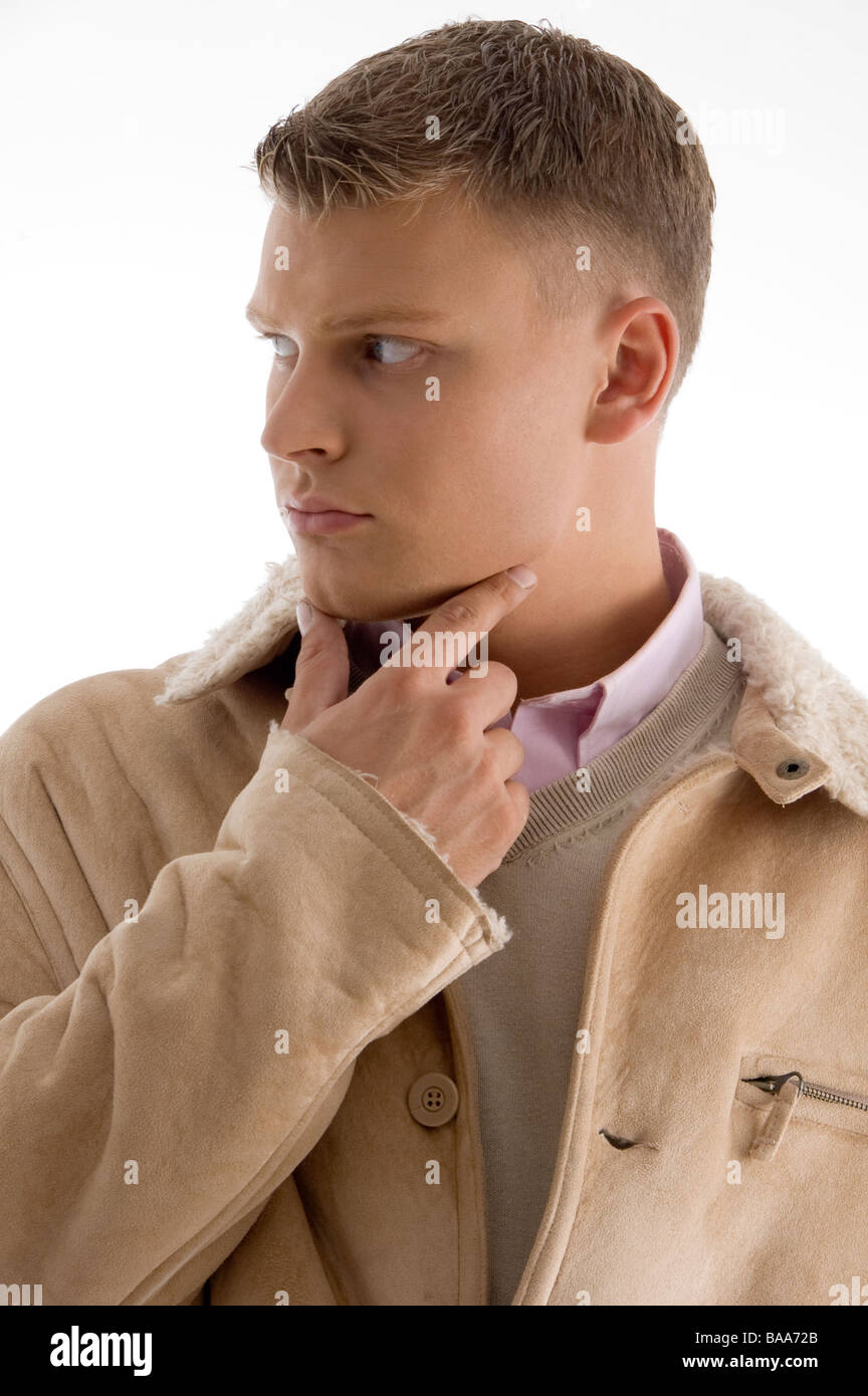 thinking male looking sideways Stock Photo - Alamy