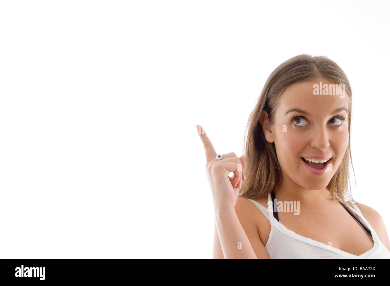 portrait of young pointing model Stock Photo - Alamy