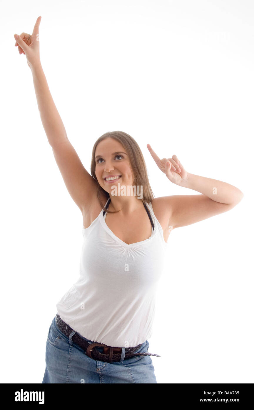 young smiling dancing woman Stock Photo - Alamy
