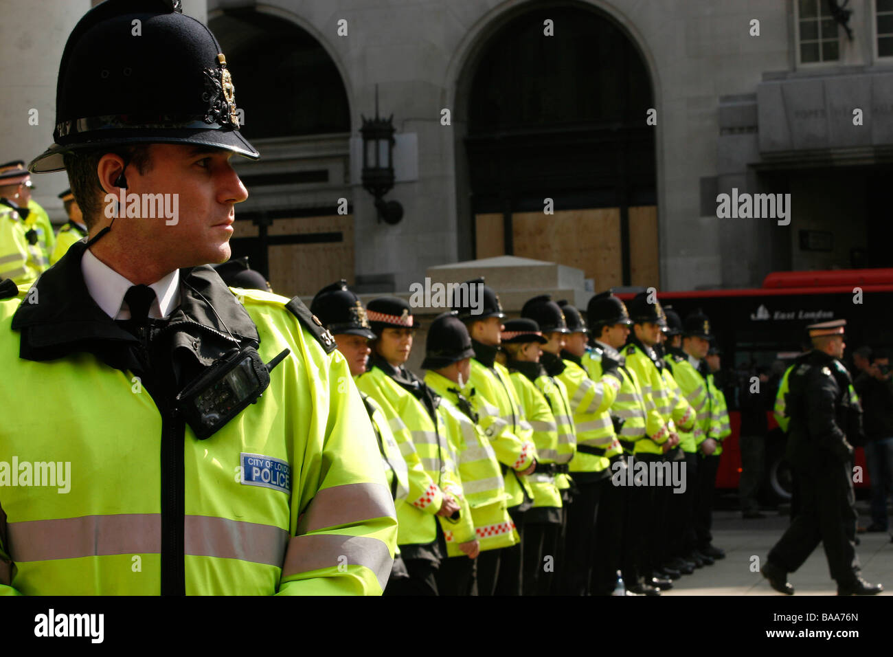 City of London police outside the Royal Exchange Stock Photo - Alamy