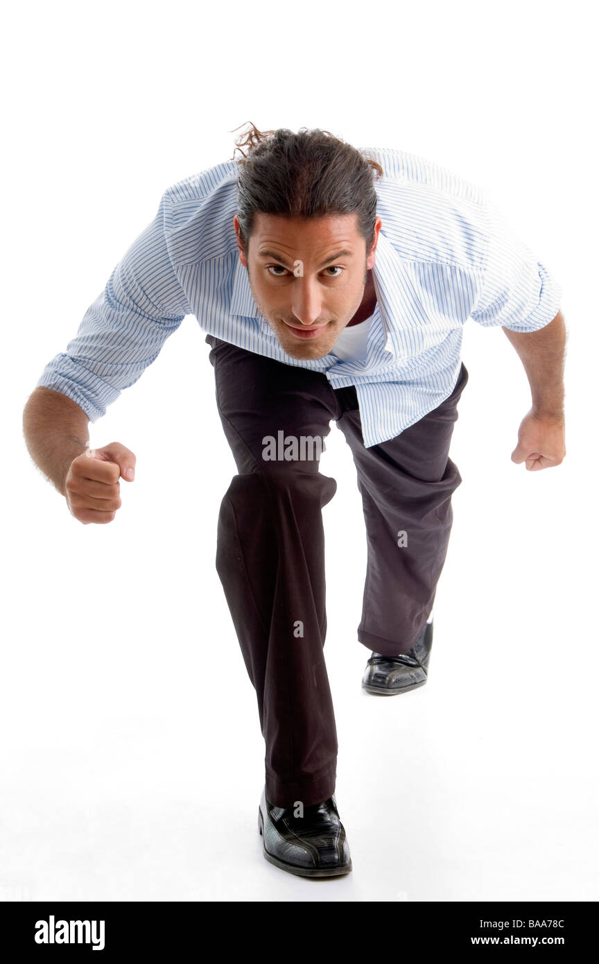 Young happy man running pose hi-res stock photography and images - Alamy
