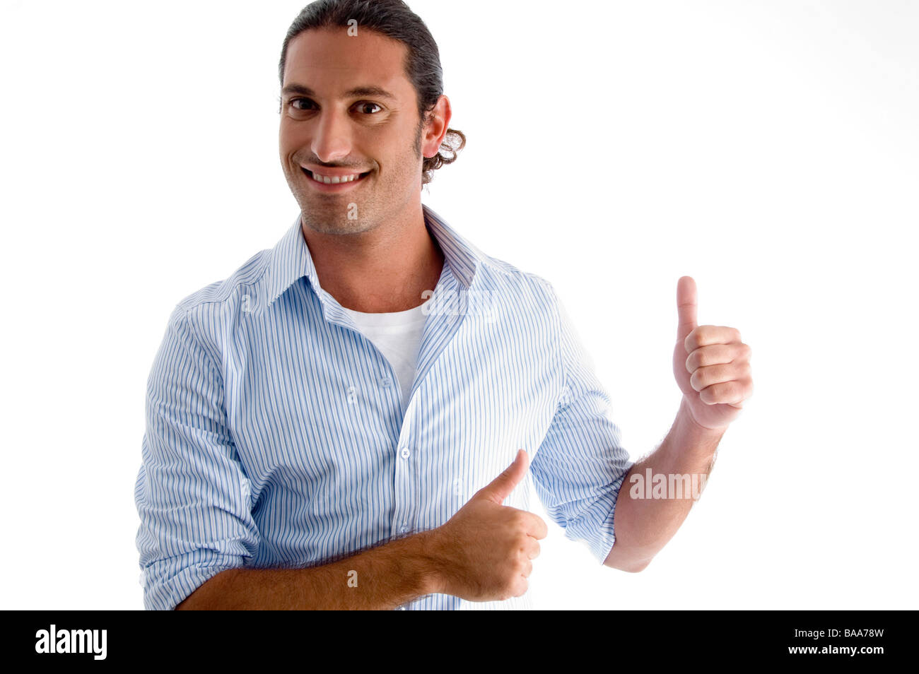 smiling male model with thumbs up Stock Photo - Alamy