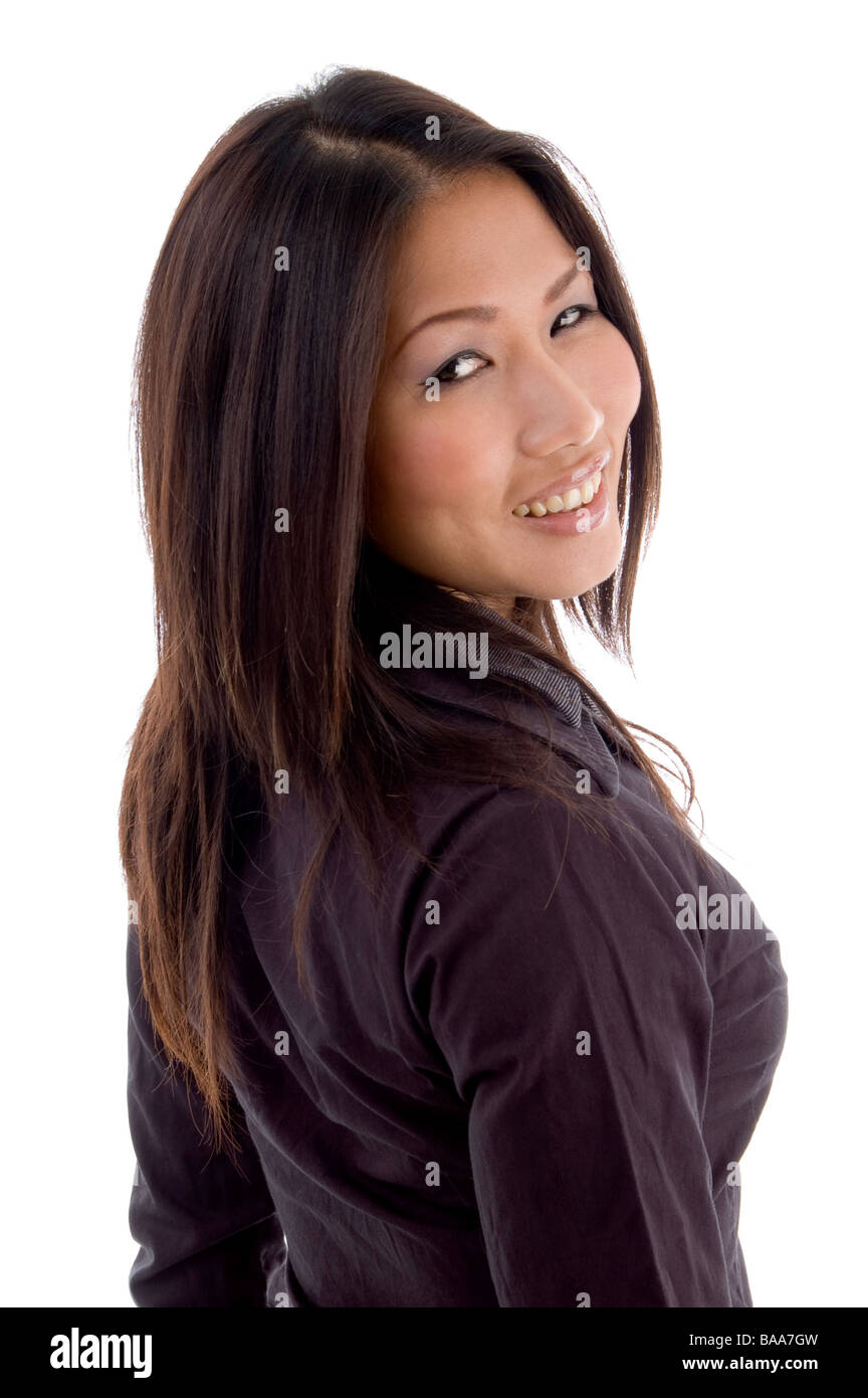 smiling female looking at camera Stock Photo - Alamy