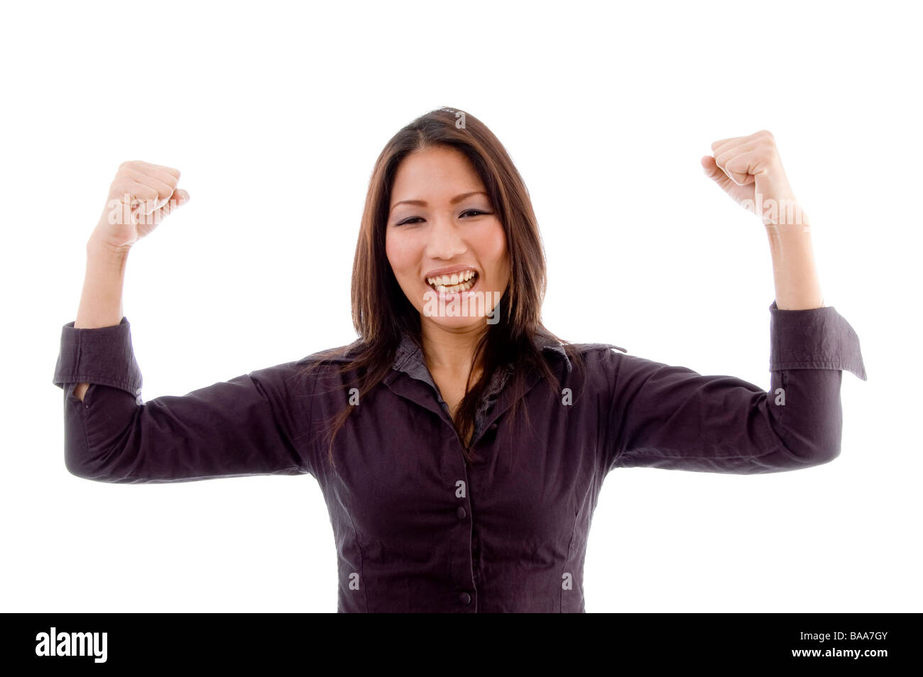portrait of pleased woman Stock Photo - Alamy
