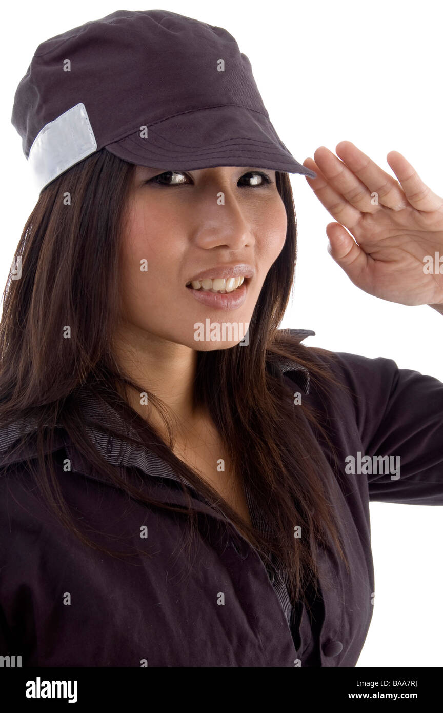 security female saluting Stock Photo - Alamy