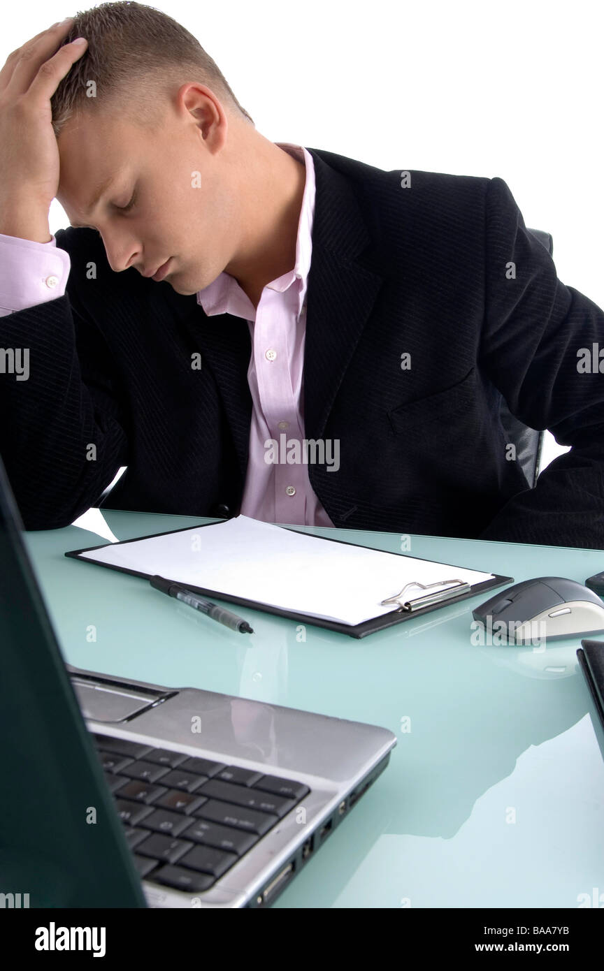 adult employee in tension Stock Photo - Alamy