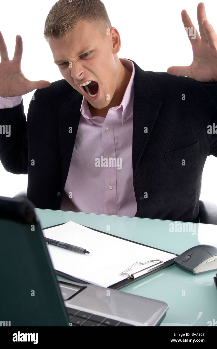 frustrated young manager Stock Photo - Alamy
