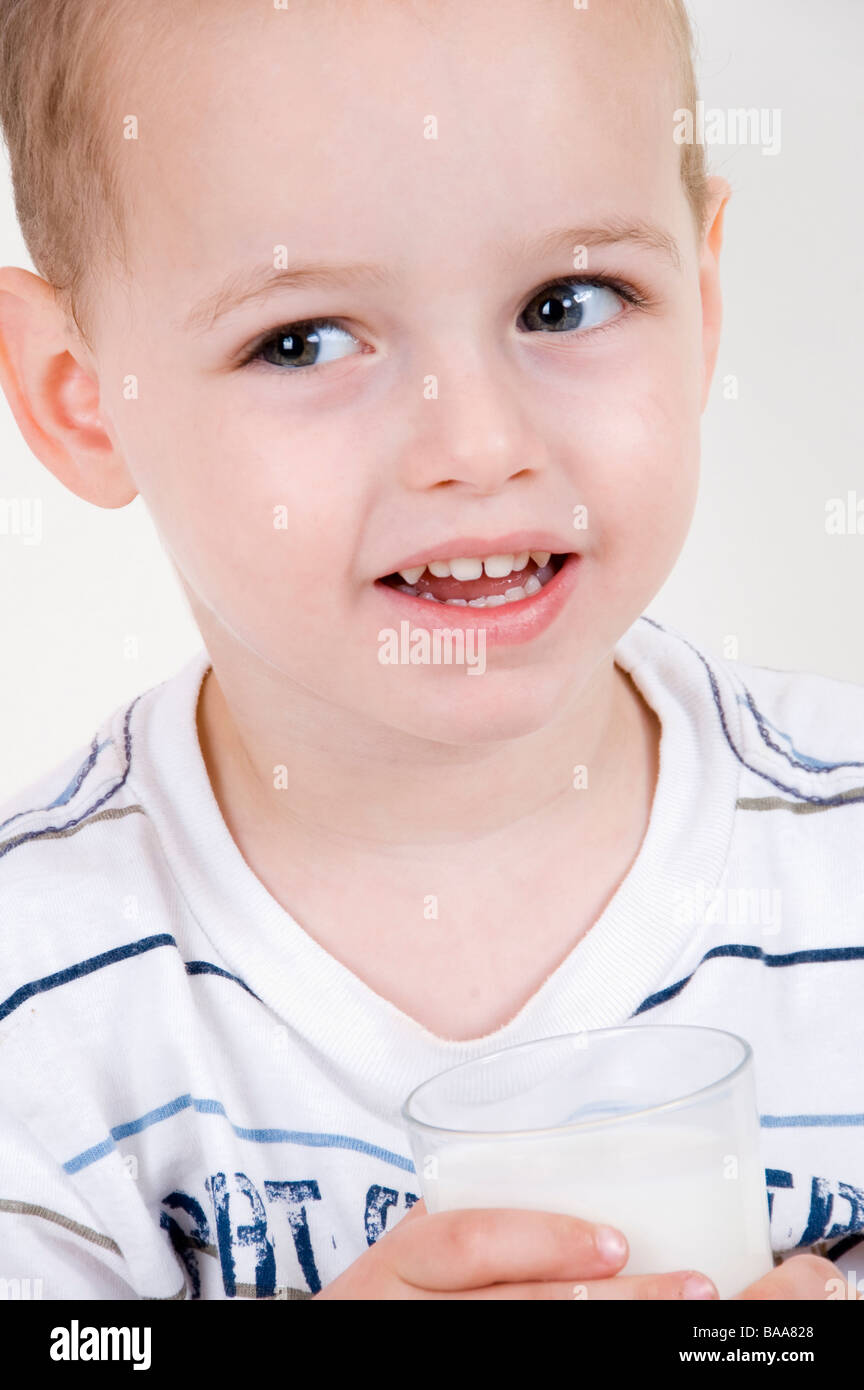 healthy boy with milk Stock Photo - Alamy