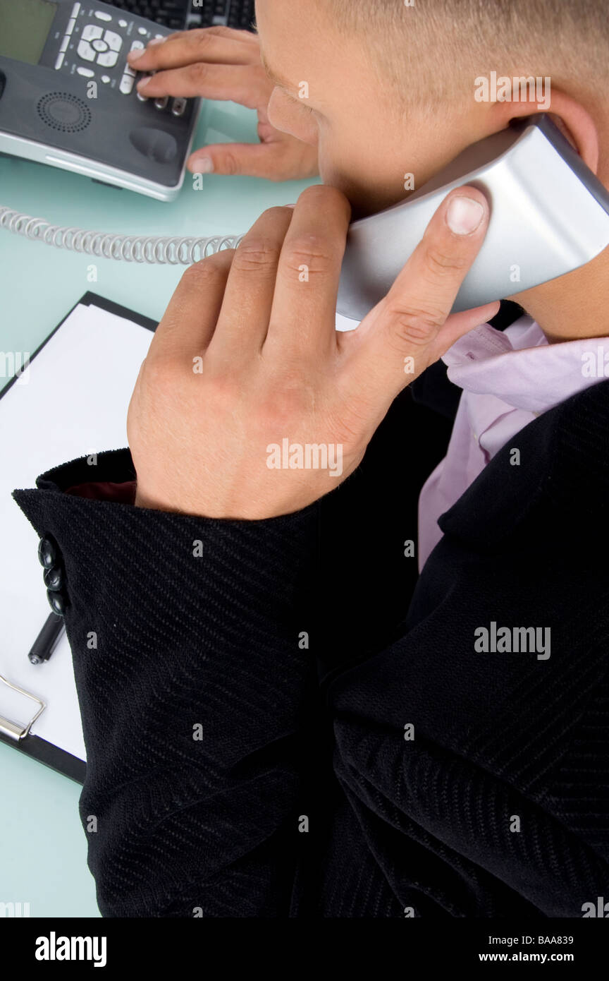 back pose of lawyer talking on phone Stock Photo - Alamy