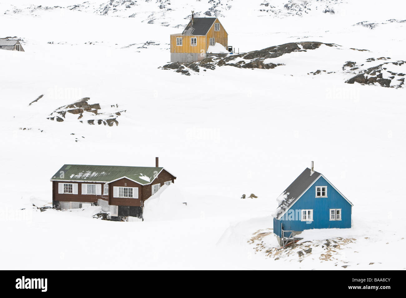 The village Kulusuk in Greenland Stock Photo - Alamy