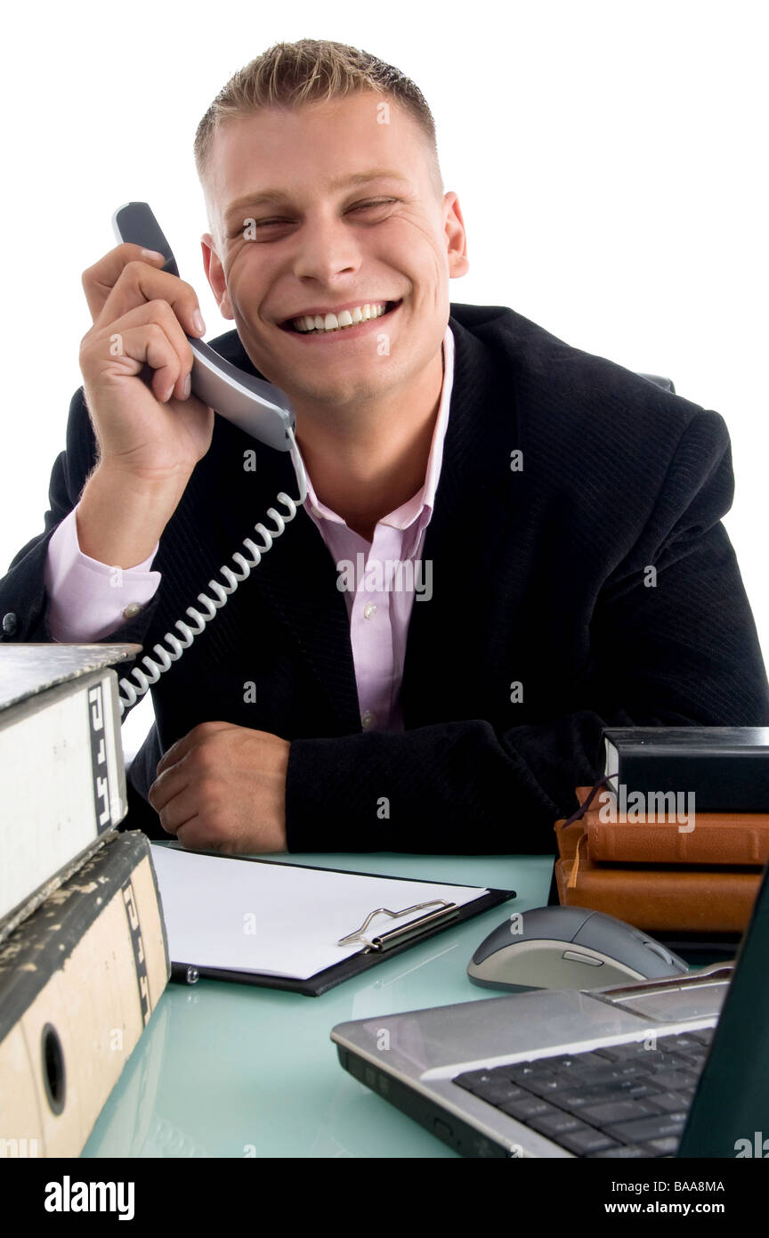 pleased male at work Stock Photo - Alamy