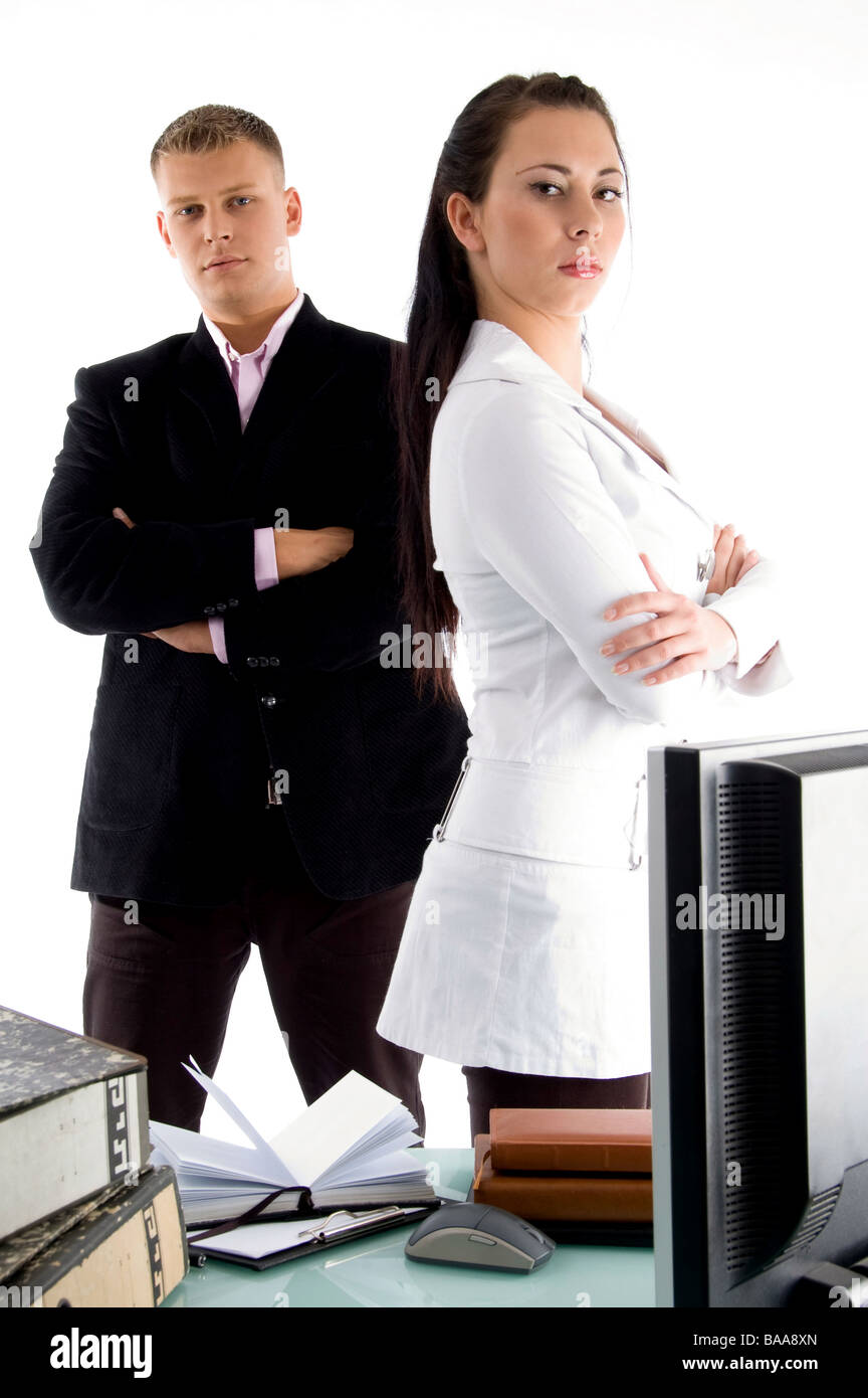 secretary standing with boss Stock Photo - Alamy