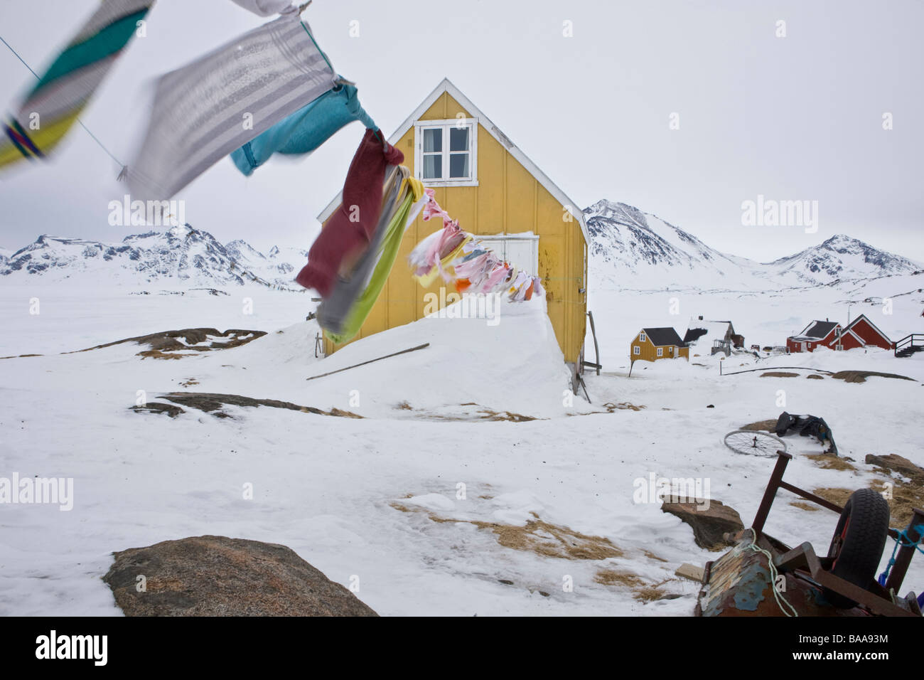 The village Kulusuk in Greenland Stock Photo - Alamy