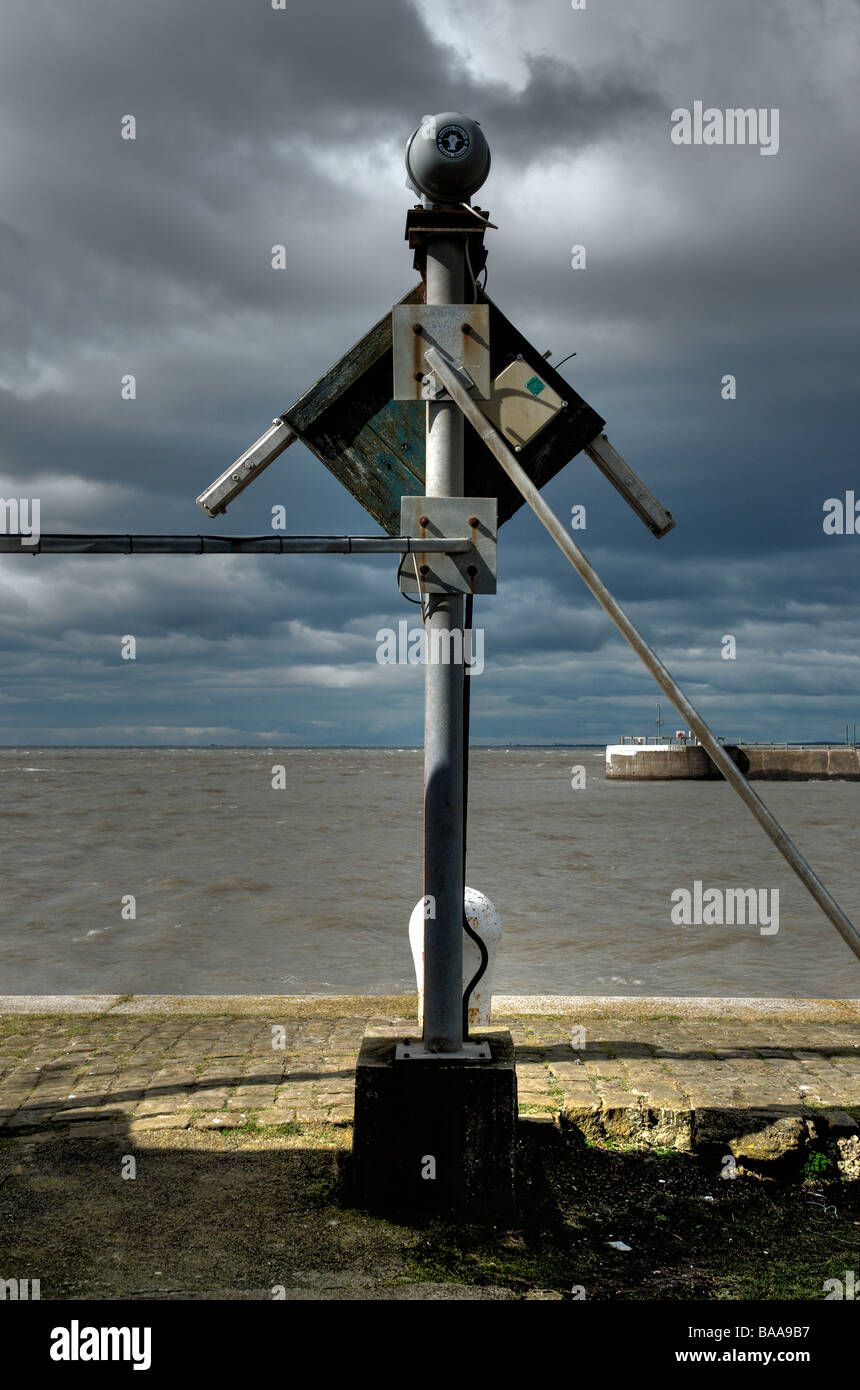 Light signal for shipping at Heysham harbour, Lancashire Stock Photo ...