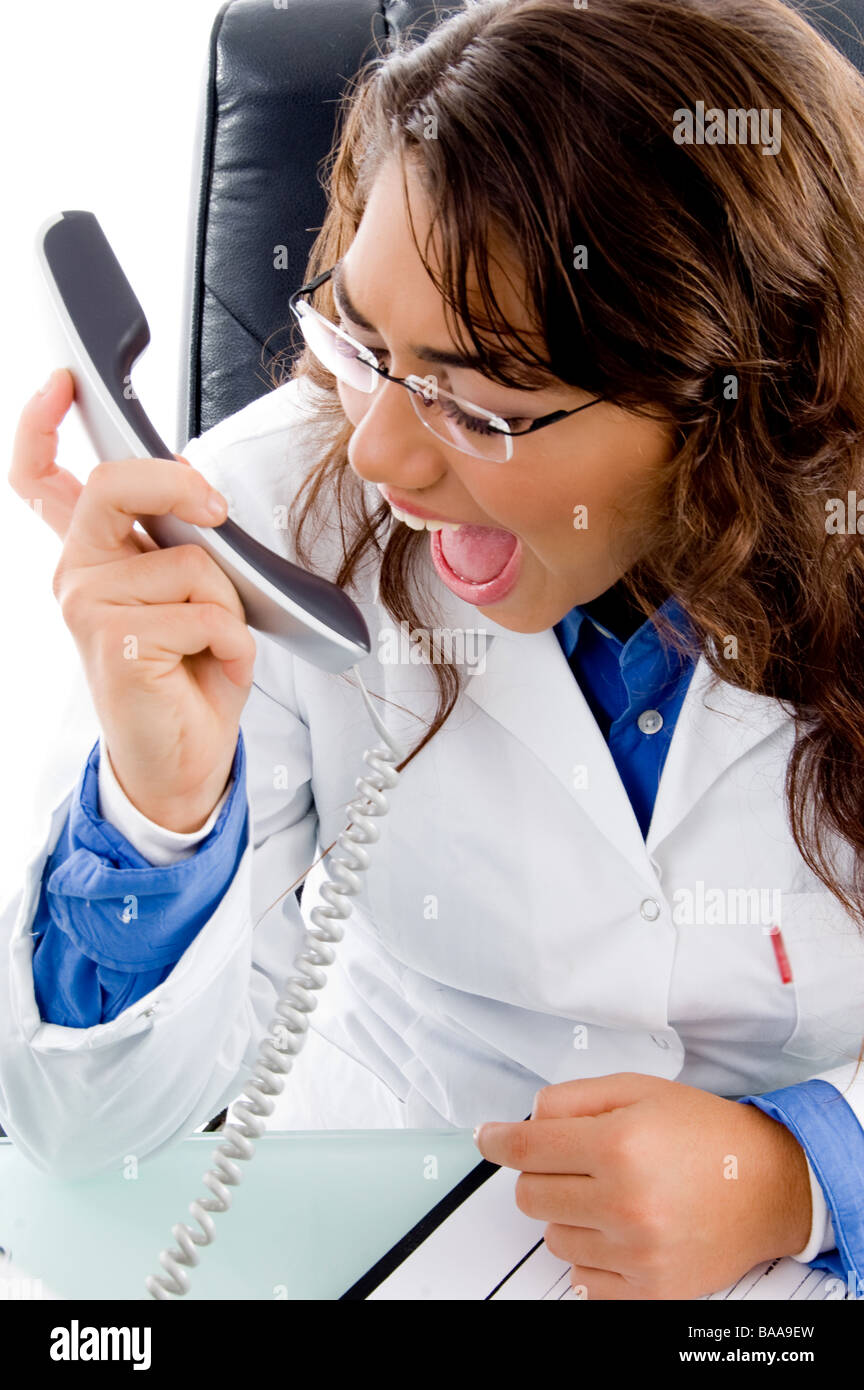 doctor shouting on phone Stock Photo - Alamy