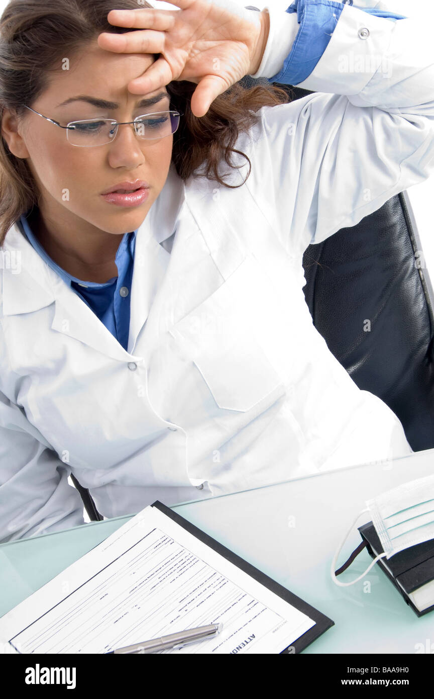 female doctor in tension Stock Photo - Alamy