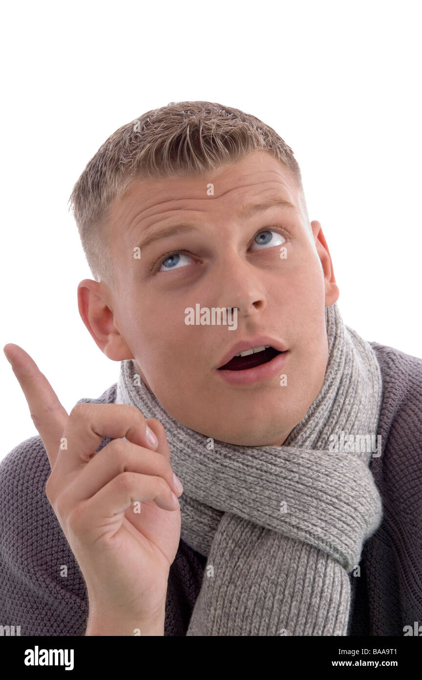 thinking man looking upward Stock Photo - Alamy