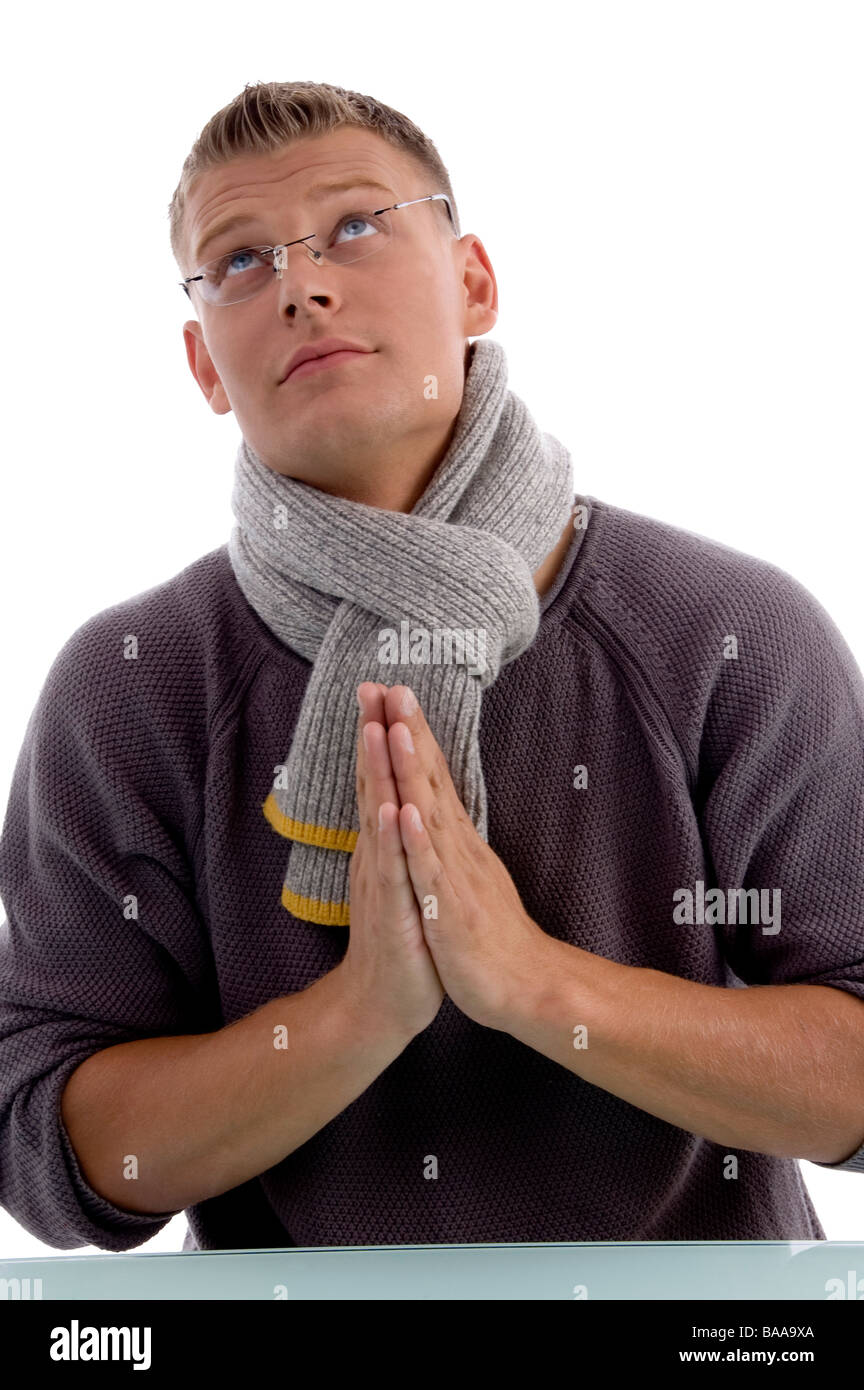 praying young man Stock Photo - Alamy
