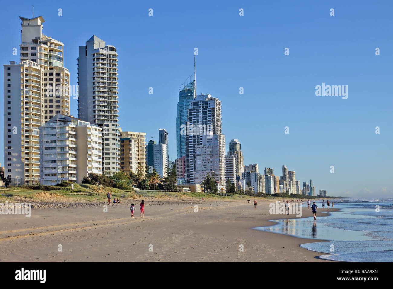 Skyline of the city of Surfers Paradise Queensland Australia Stock ...