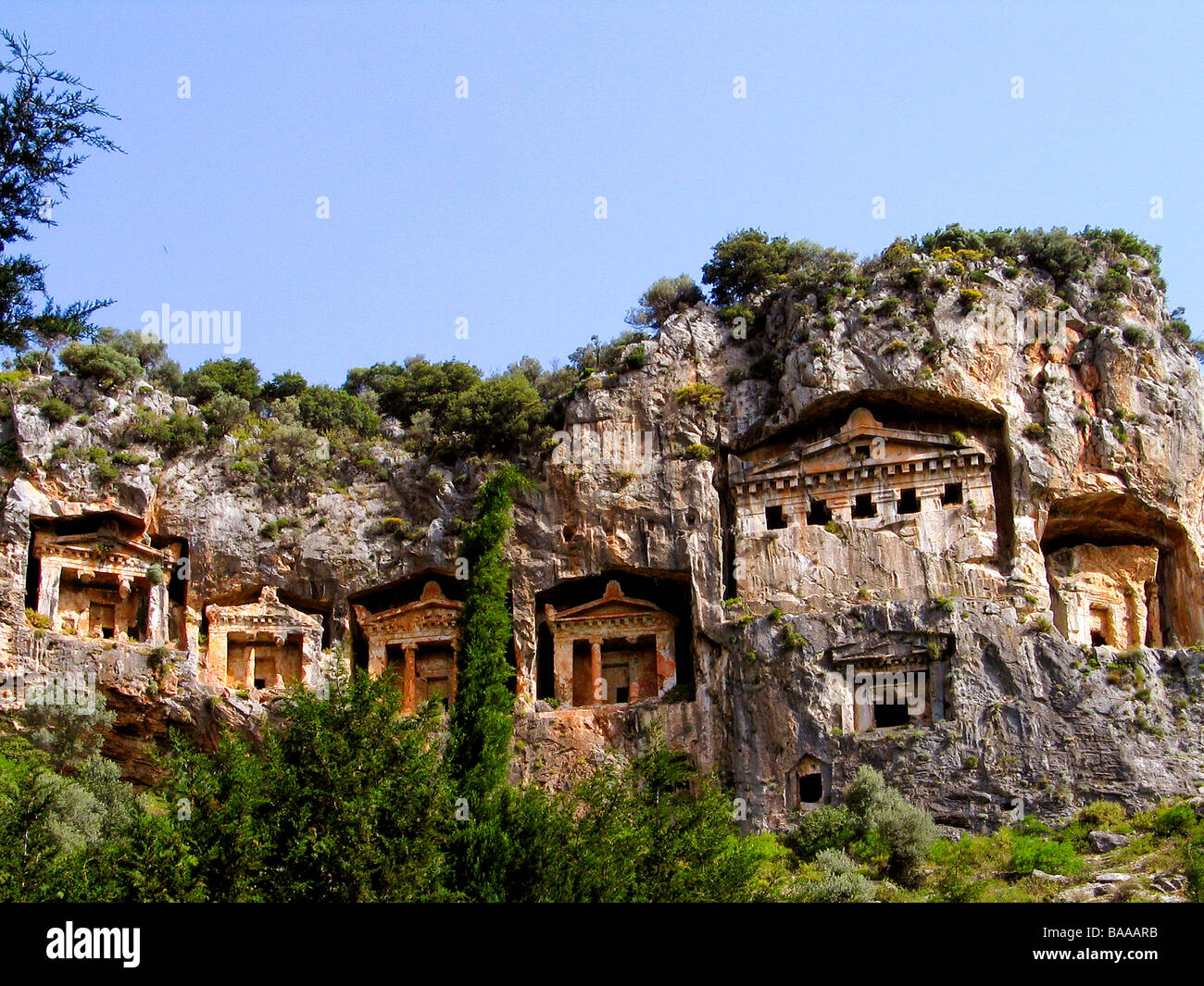 Rock carved tombs turkey hi-res stock photography and images - Alamy