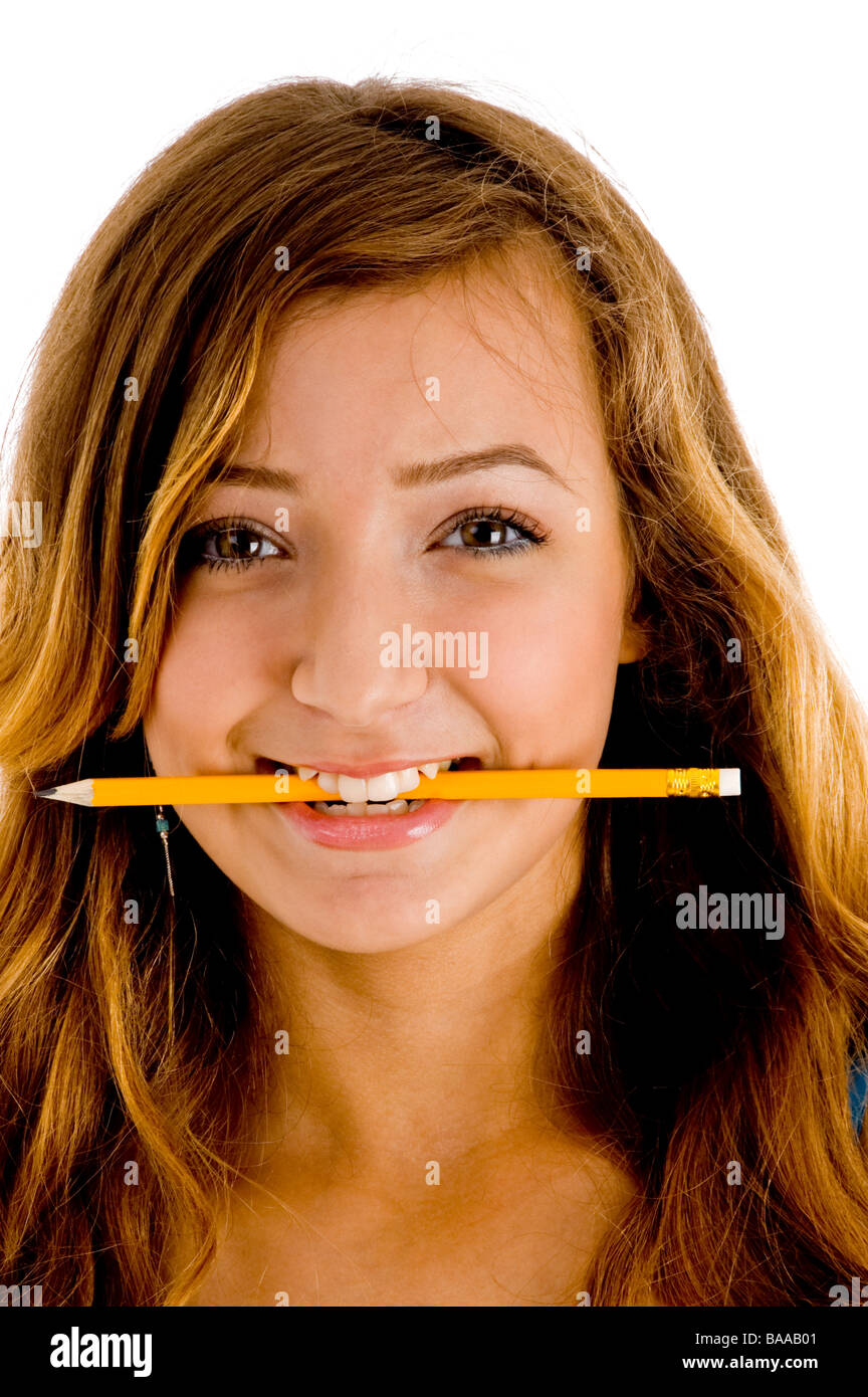 Chewing pencil hi-res stock photography and images - Alamy