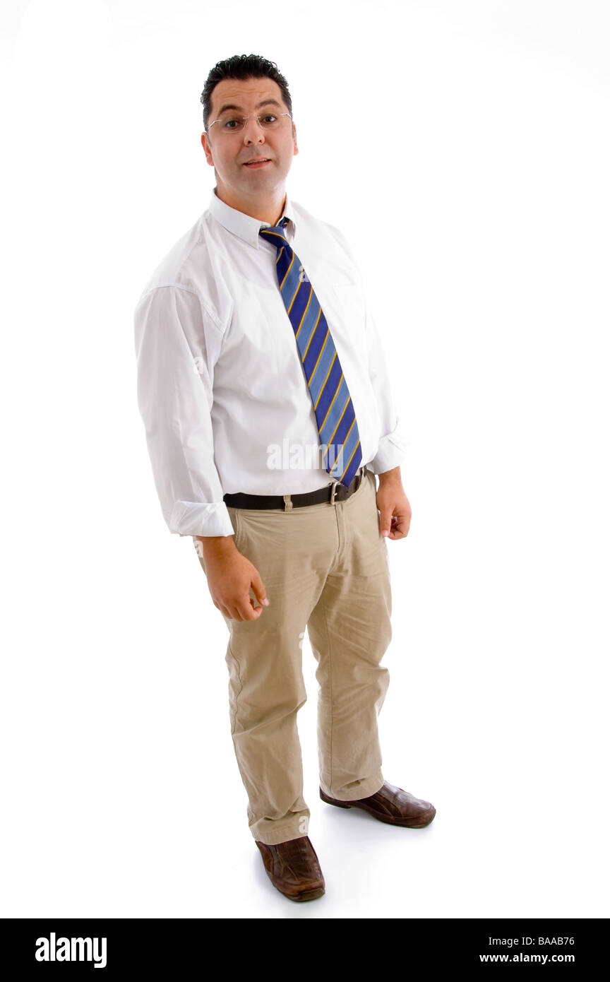 full pose of handsome businessman Stock Photo - Alamy