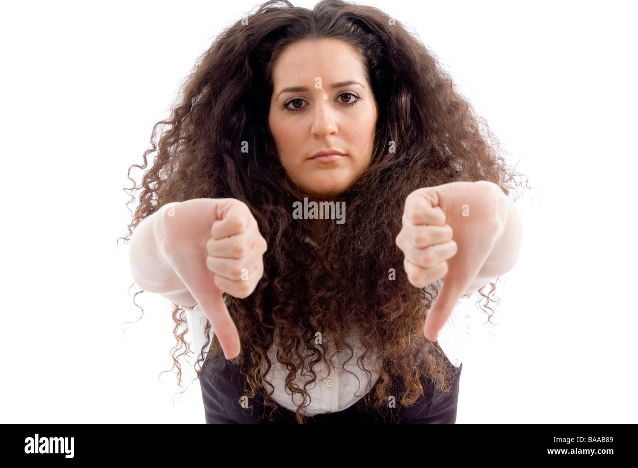 Young latin woman thumbs down hi-res stock photography and images - Alamy