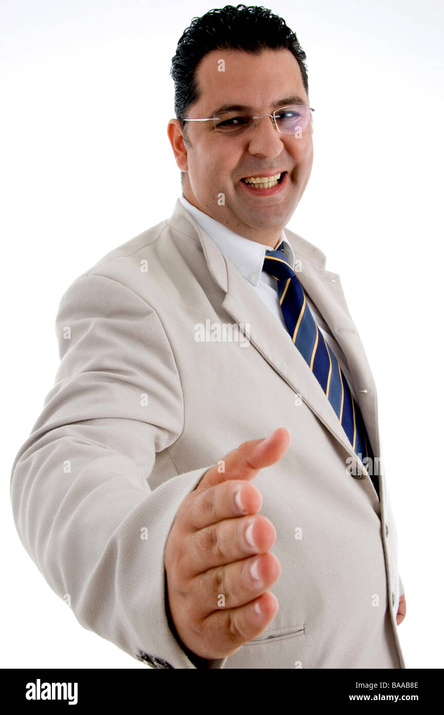 happy businessman offering hand shake Stock Photo - Alamy
