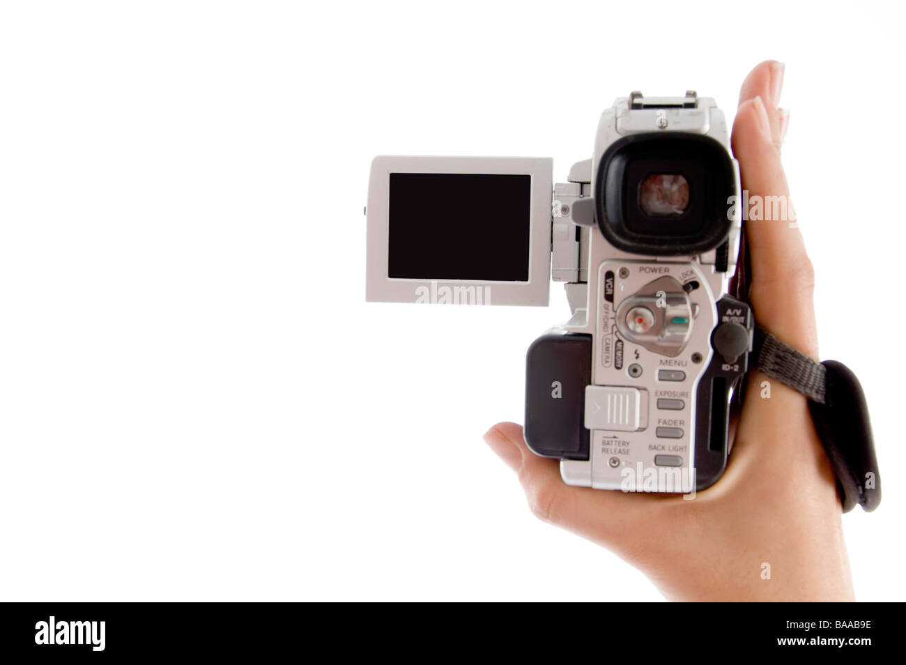 Female holding camera close up lens Cut Out Stock Images & Pictures - Alamy