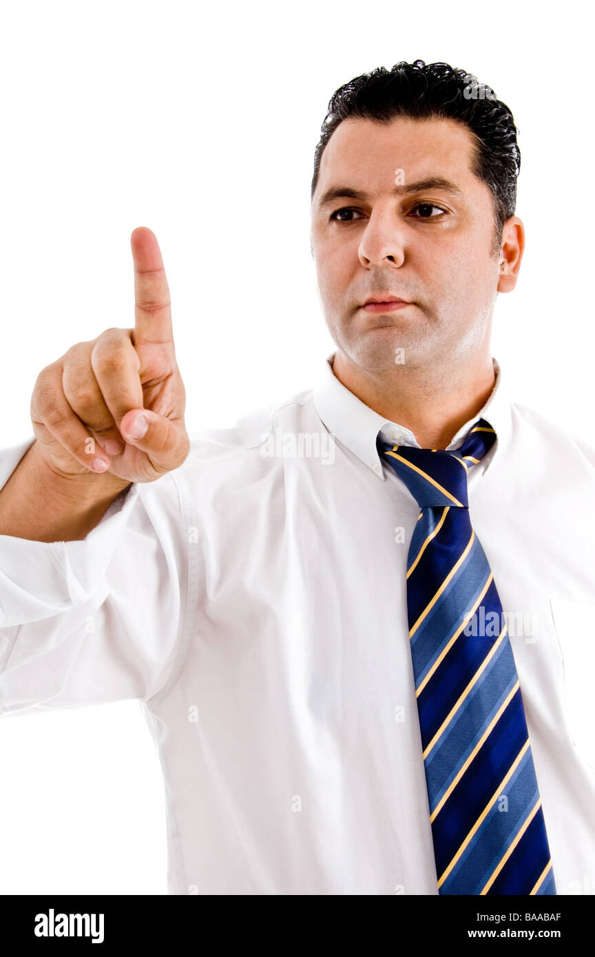 man showing his first finger Stock Photo - Alamy