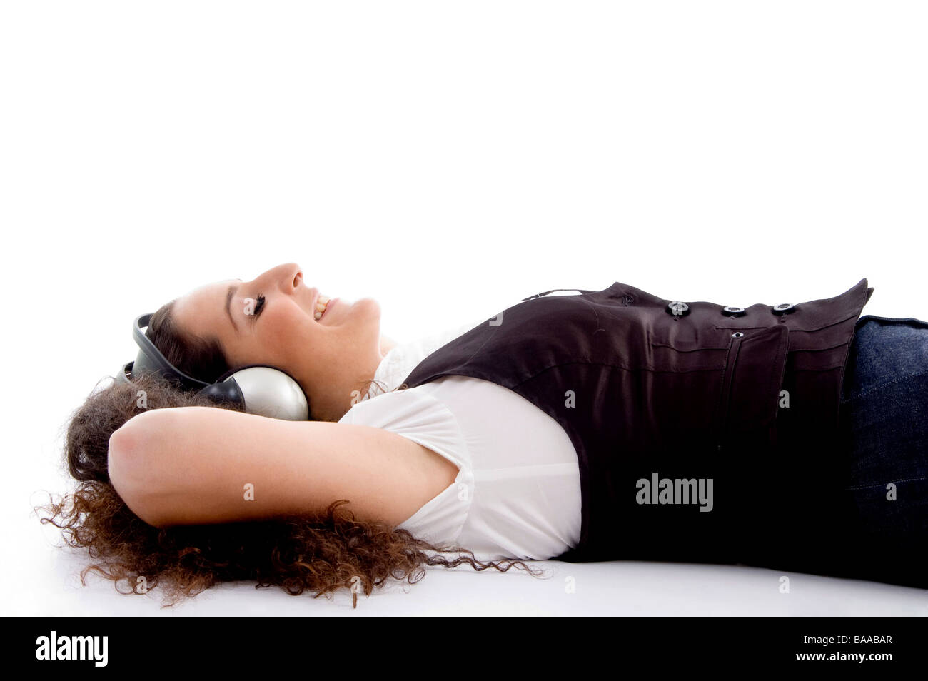 female tuned into music Stock Photo - Alamy