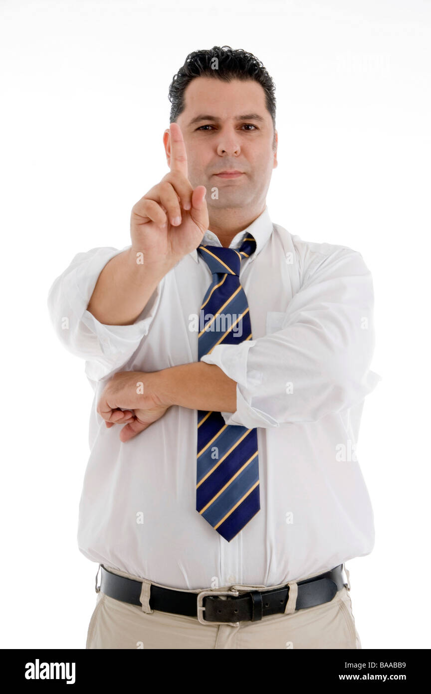 businessman showing hand gesture Stock Photo - Alamy