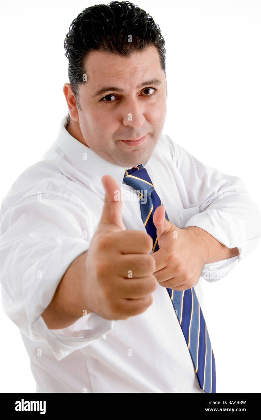 businessman showing approval gesture Stock Photo - Alamy