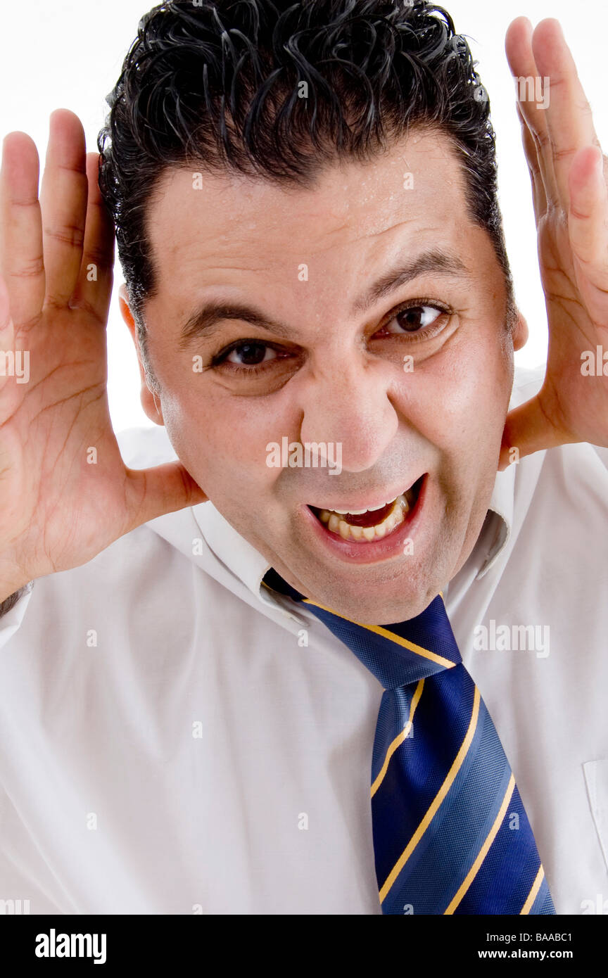 businessman making funny face Stock Photo - Alamy