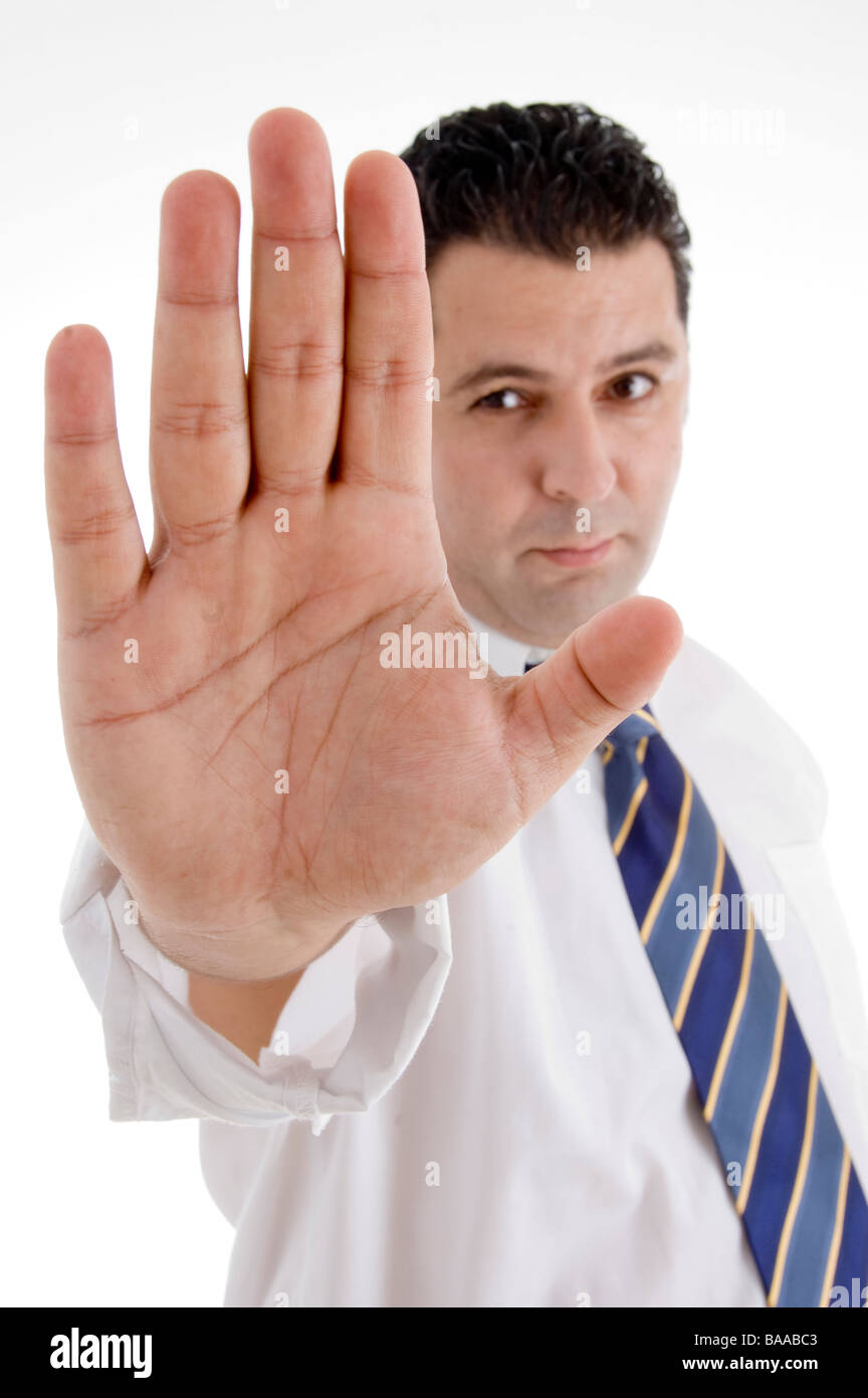 mature businessman stopping you Stock Photo - Alamy