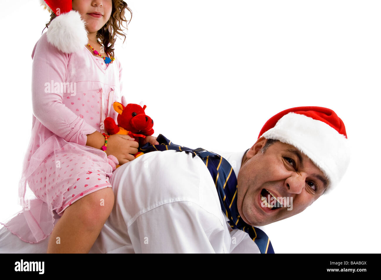 girl riding on father's back Stock Photo - Alamy