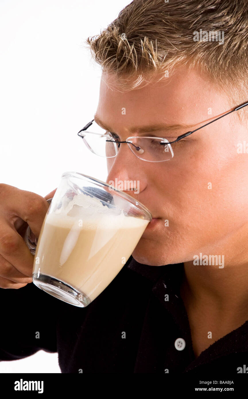 male drinking coffee Stock Photo - Alamy