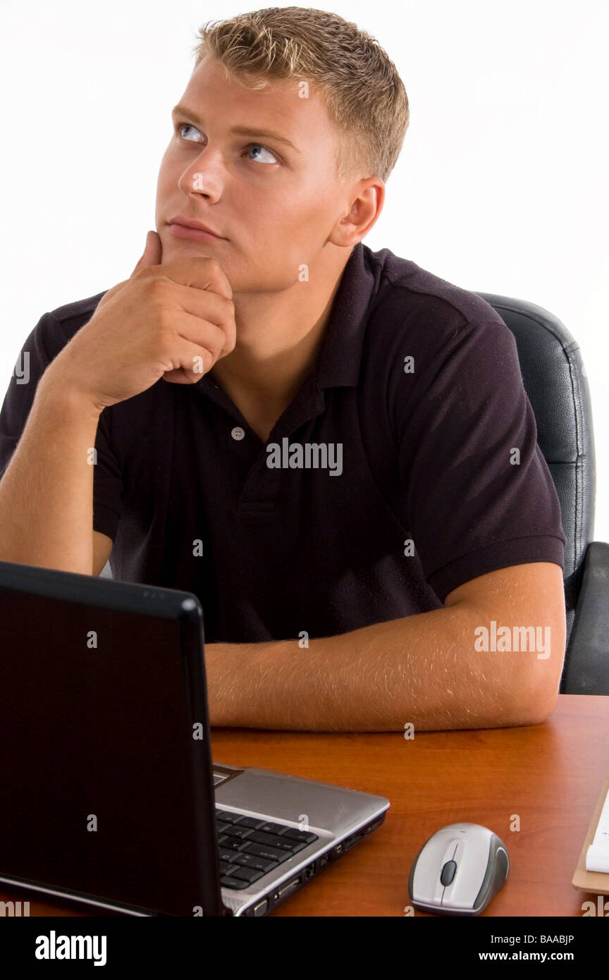 thinking young man Stock Photo - Alamy
