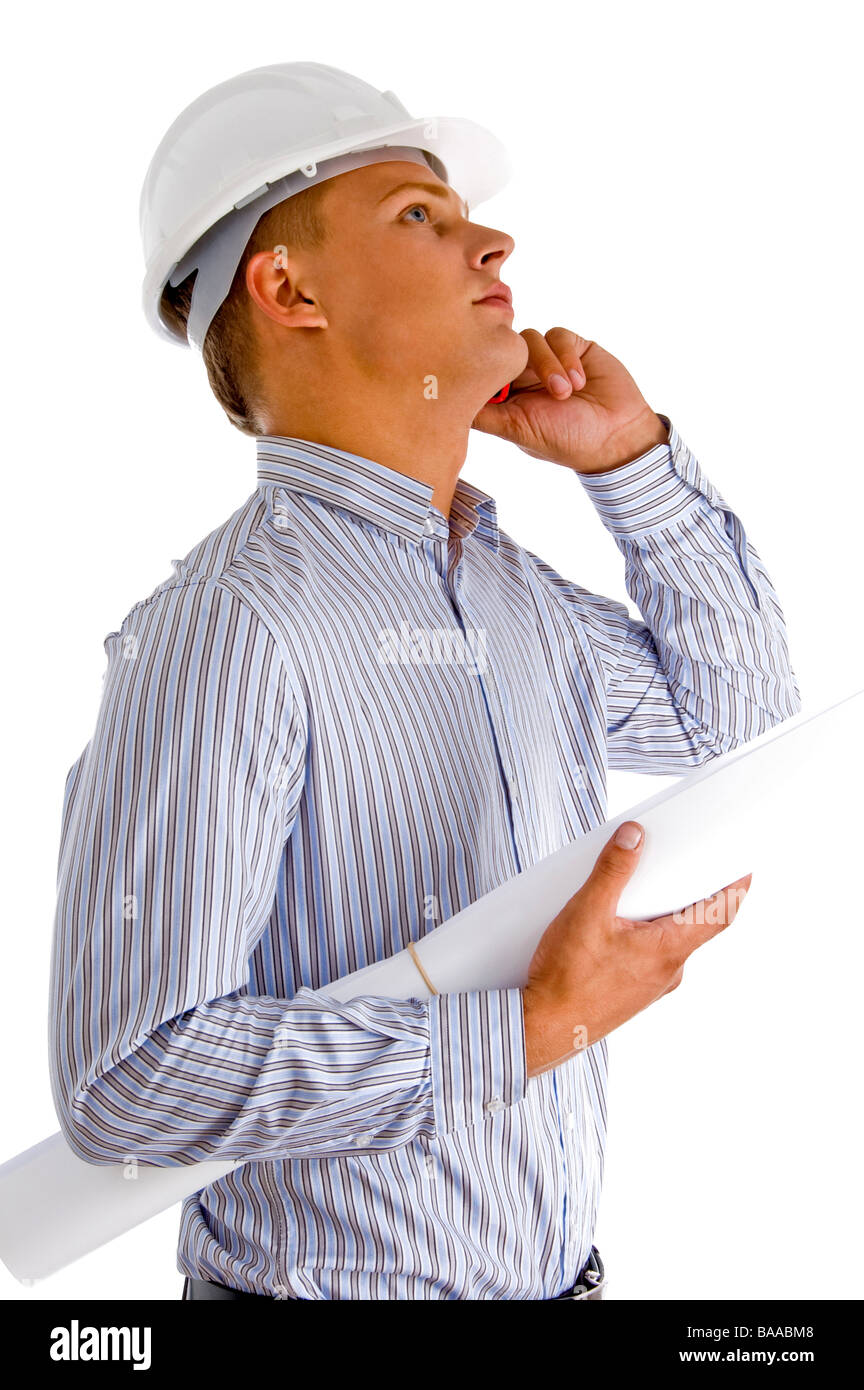 young architect busy on mobile Stock Photo - Alamy