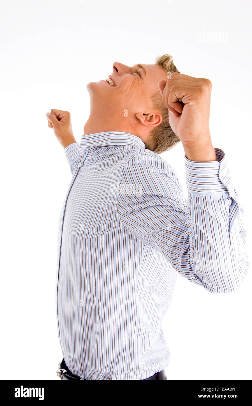 successful man looking upward Stock Photo - Alamy